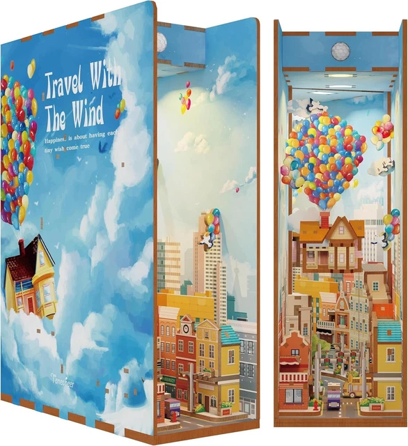 DIY BOOK NOOK Kit for Adults,3D Wooden Puzzle Bookend Bookshelf Insert ...