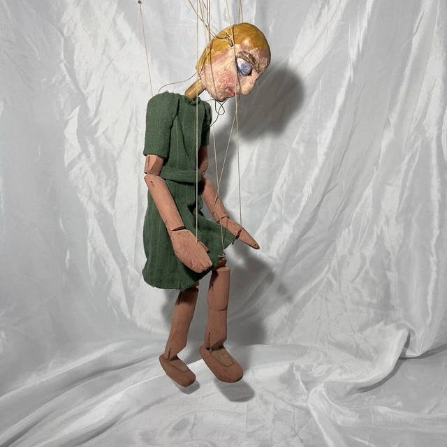VINTAGE MARIONETTE STRING Puppet Paper Mache And Wood Papier mâché ...