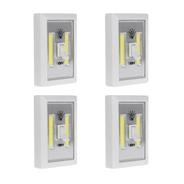 4PCS COB LED Switch LED Wall Lights Night Light On/Off Hallway Kitchen ...