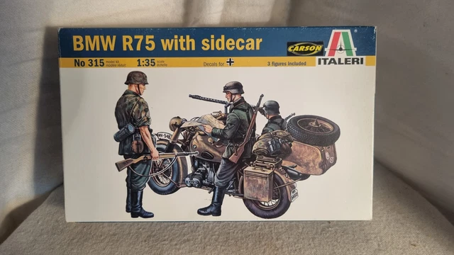 ITALERI N° 315 BMW R75 with Sidecar 1:35 ungebaut OVP S027-40 EUR 9,99 ...