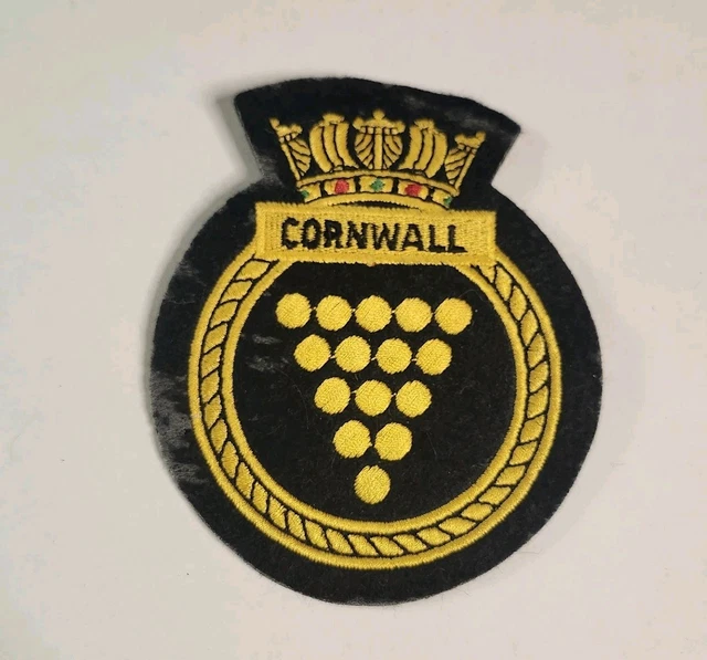 ROYAL NAVY HMS Cornwall ship badge/crest Patch £3.94 - PicClick UK