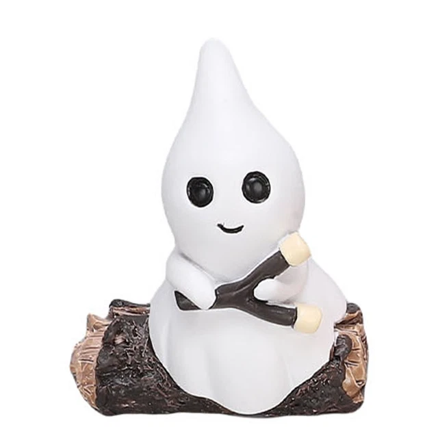 GHOST CAMPFIRE FLICKERING Night Light Dog Cat Figurine Resin Cute Ghost ...