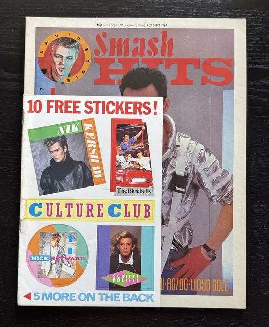 RARE SMASH HITS 1984 UK w/Bonus Stickers Adam Ant David Bowie Duran ...