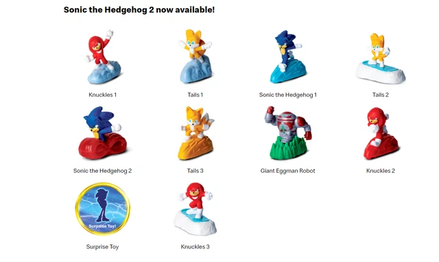 MCDONALD'S HAPPY MEAL Toy 2022 Sonic The Hedgehog 2 -Pick & Choose -Combine Post £5.62 - PicClick UK
