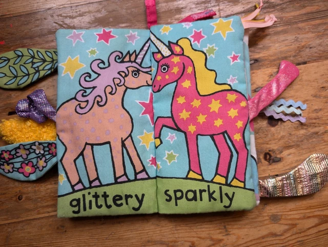 JELLYCAT SENSORY INTERACTIVE Soft Book Unicorn Tails Anne Wilkinson £4. ...