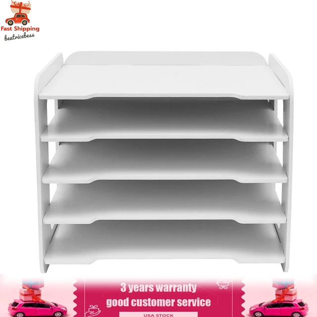 STACKABLE FILE ORGANIZER Tray Desk Desktop Paper Document Tray Holder 5 ...