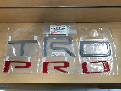2022 & 2023 Tundra Tailgate Trd Pro Letter Inserts Silver & Red Genuine ...