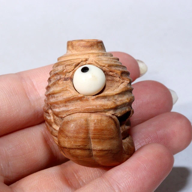 WOODEN YOKAI NETSUKE monster The Chochin Obake Lantern Ghost Japan ...