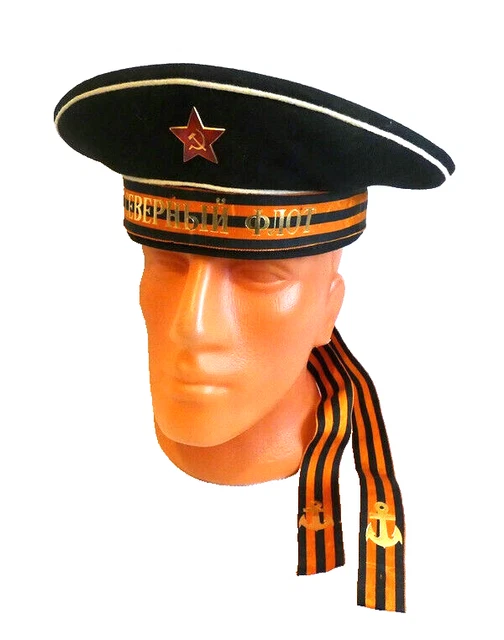 USSR SOVIET RUSSIAN VMF NAVY NORTHERN FLEET Visorless Cap Hat Badge ...