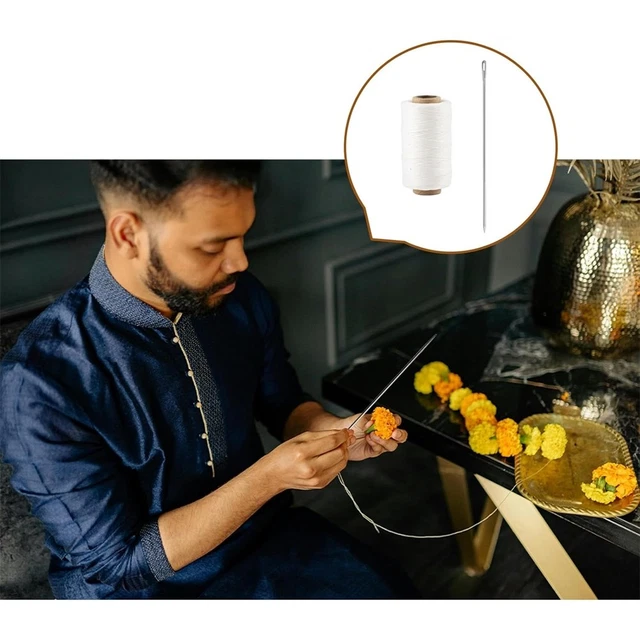 LEI-NADEL-SET, 6 STÜCK Extra Lange Nähnadeln, 6 Rollen Lei-Nadelgarn, 1 ...