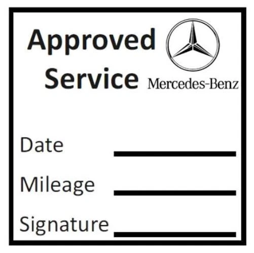 MERCEDES APPROVED GARAGE SERVICE STAMP - 28mm x 28mm -ideal for service ...