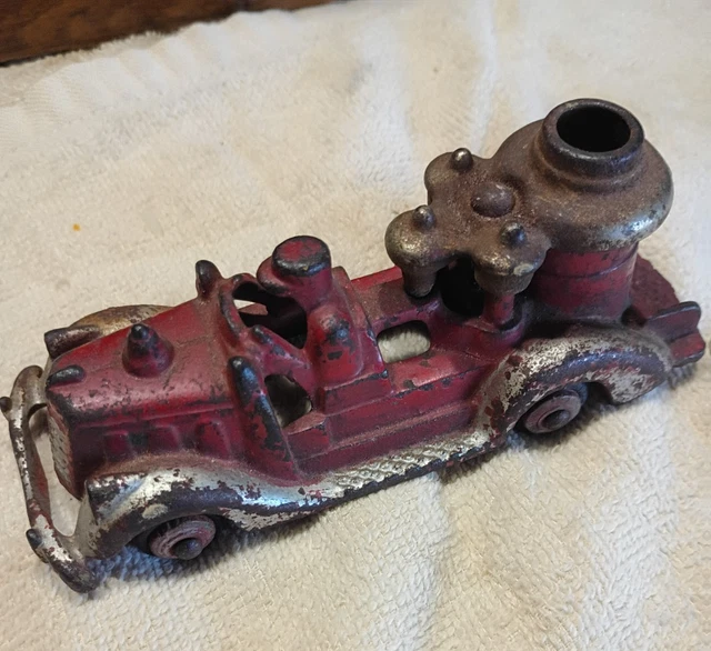 HUBLEY VTG FIRE truck pumper truck cast iron toy 5" $56.16 - PicClick CA