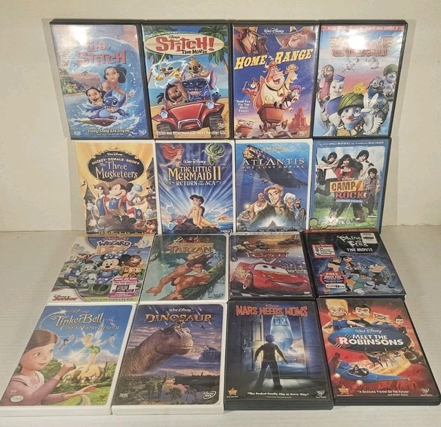 55 Huge Disney Dvd Movies Lot Lilo Stitch Atlantis Dinosaur Cars Up