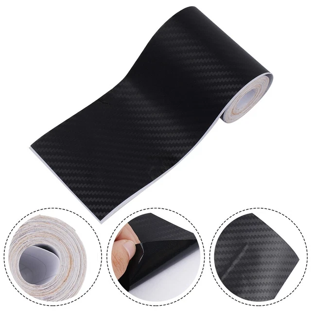 CAR 3D CARBON Fiber Fibre Vinyl Wrap Film Sheet Decal Sticker Black 7CM ...