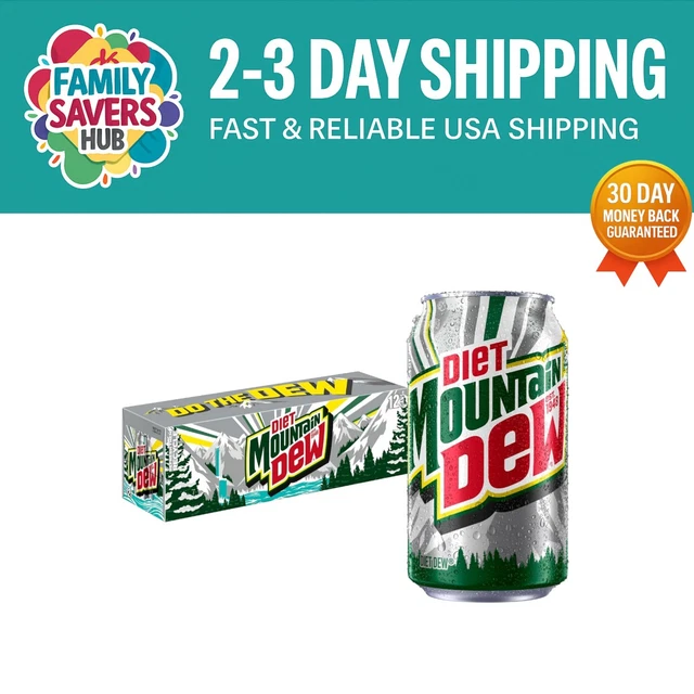 DIET MOUNTAIN DEW Soda, 12 fl oz Cans, 12 Pack $11.22 - PicClick CA
