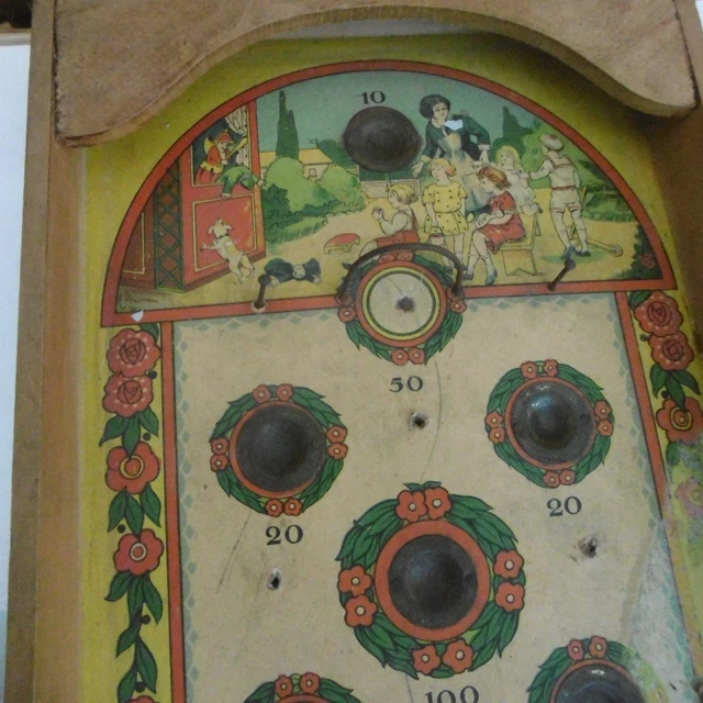 ANCIEN JEU DE BAGATELLE jeu de comptoir / machine à bille début 20 ème ...