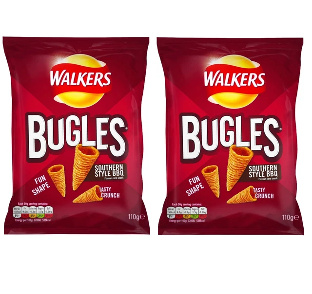 WALKERS BUGLES SOUTHERN Style BBQ Sharing Bag Snacks 110g PACK OF 2 $11 ...