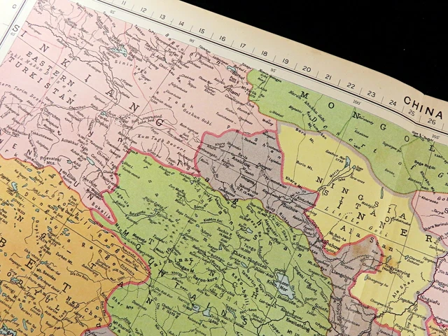 WW2 MAP OF China Asia Hong Kong Canton Shanghai Wartime War Geography ...