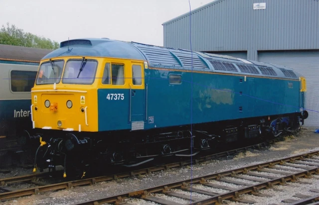 DIESEL TRAIN PHOTO Class 47 Photograph 47375 Railway Picture Br Brush ...