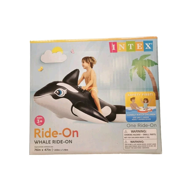 INTEX INFLATABLE RIDE On ORCA KILLER WHALE Swimming Pool Float Toy 76 ...