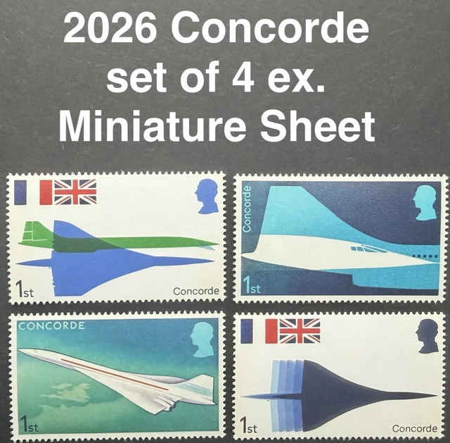 GB 2026 CONCORDE Stamp Set ex. Miniature Sheet mint gummed issue date ...
