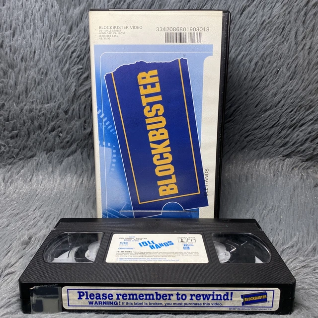 BLOCKBUSTER VIDEO VHS Clamshell Idle Hands Horror Comedy Movie Rental Case Tape EUR 55,44 ...