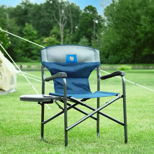 TIMBER RIDGE FOLDING Directors Chair with Ergo Plastic Armrest and Side ...