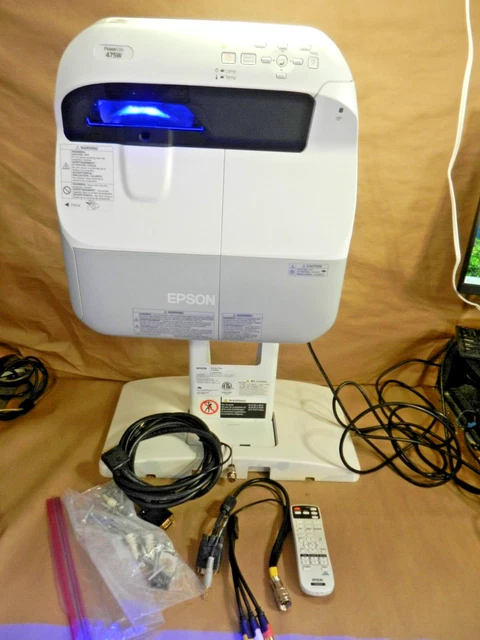 EPSON POWERLITE 475W Ultra Short Throw 3LCD Projector 1206 HOURS - w ...