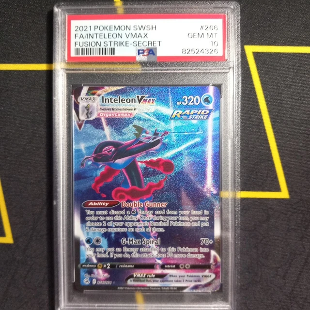 CARTE POKÉMON INTELEON VMAX TCG PSA 10 266/264 Alt Art Fusion Strike ...
