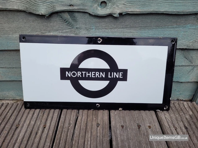 GENUINE LONDON UNDERGROUND NORTHERN LINE Enamel Sign 18" x 9" EUR 416 ...