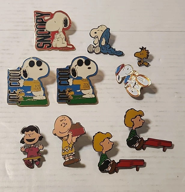 10 SNOOPY PEANUTS Characters Charlie Brown Lucy Woodstock Metal Hat ...