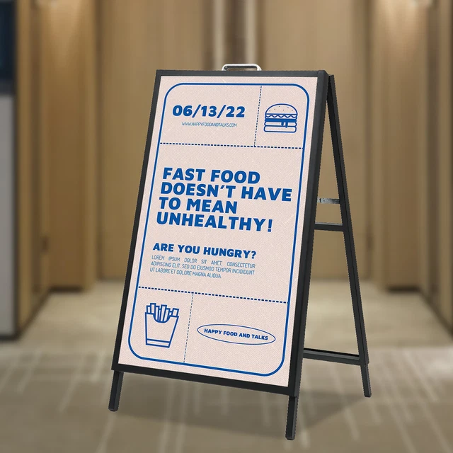 DOUBLE SIDED A-FRAME Display Snap Board Advertising Poster Stand Sign ...