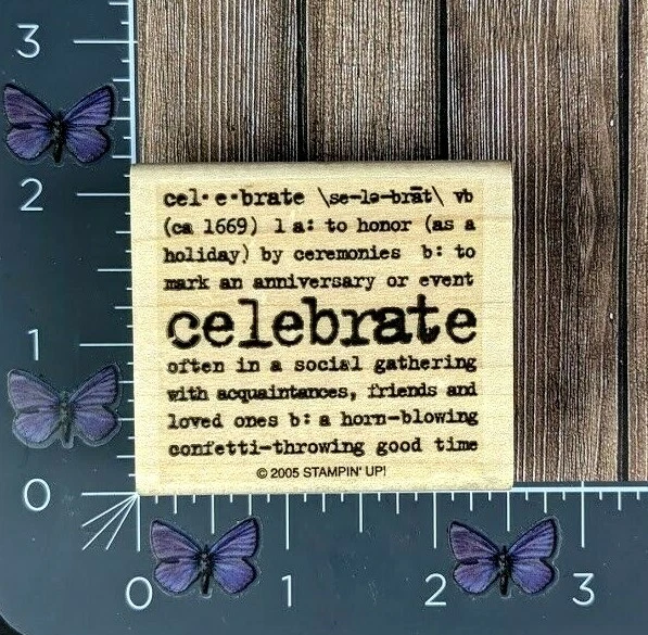 STAMPIN UP CELEBRATE Dictionary Definition Rubber Stamp 2005 Wood stampin-up-celebrate-dictionary-definition-rubber-stamp-2005-wood