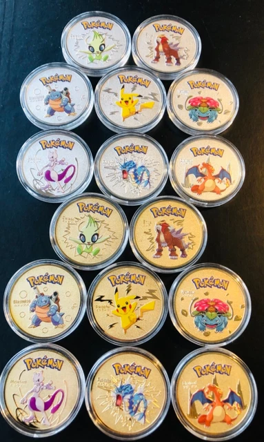 POKEMON GOLD AND Silver Collectable Coins - Charizard Mewtwo - Rare ...
