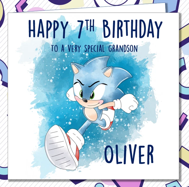 PERSONALISED SONIC THE Hedgehog Birthday Card Son Grandson Nephew Niece ...