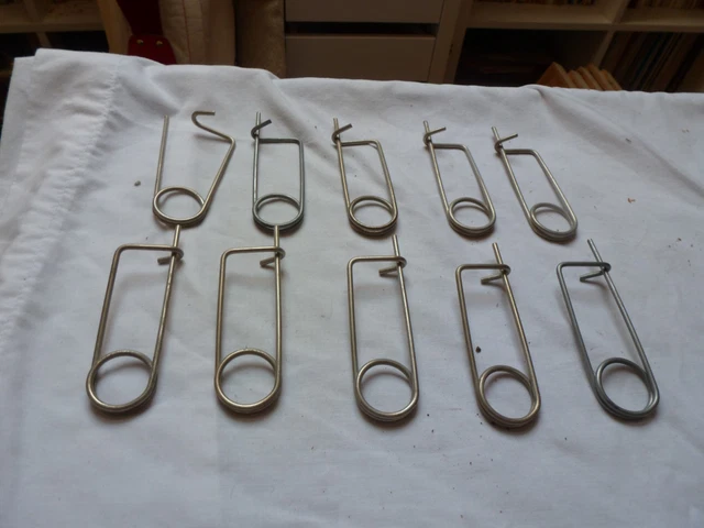10 NEW INDUSTRIAL Spring Loaded Steel Safety Shackle Pin Clip 4" x 3mm ...
