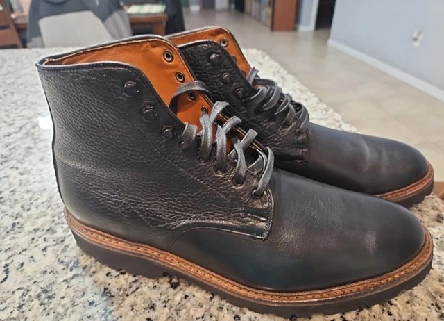 ALLEN EDMONDS SUTTER Mill Boots Men's US 13 D Pebbled Black Leather ...