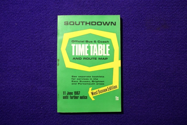 SOUTHDOWN BUS COACH Transport Timetable Route Map West Sussex Edition ...