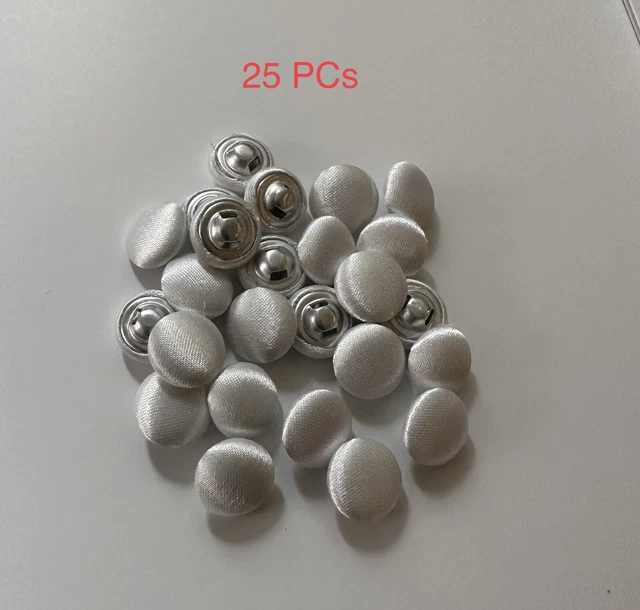 25IVORY FABRIC COVERED Dome Satin Buttons 12mm bridle Dress Buttons ...