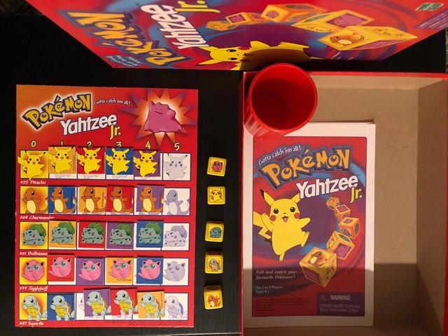 VINTAGE POKEMON PIKACHU Yahtzee Jr. Board Game Milton Bradley - 100% ...
