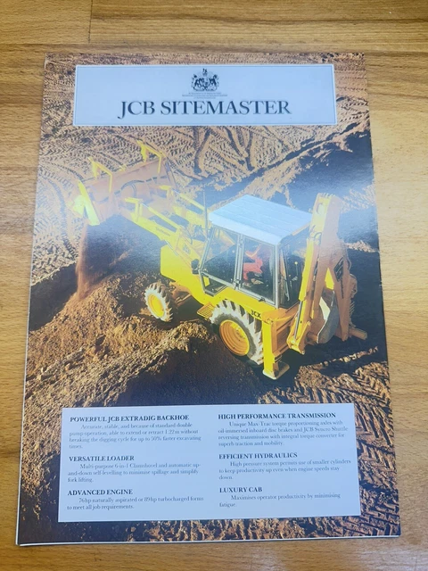 JCB 3CX SITEMASTER Original Brochure, Extremely Rare Vintage Backhoe ...