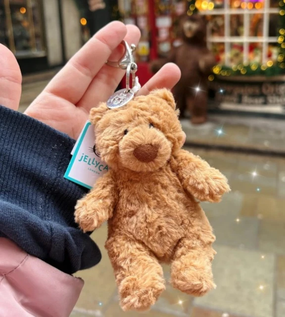 JELLYCAT BARTHOLOMEW BEAR Keyring Soft Plush Charm with Dust Bag ...