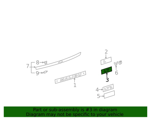 GENUINE GM BRIGHT Chrome Deck Lid LT Emblem 22664168 $10.80 - PicClick CA