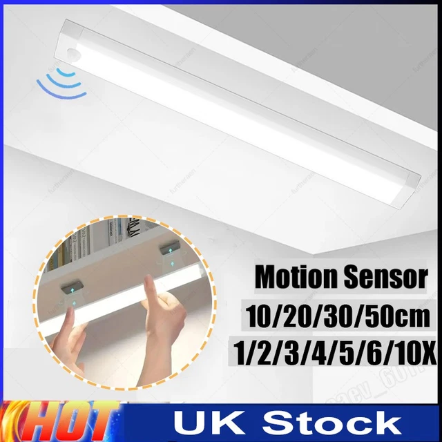 STRIP LIGHT LED PIR Motion Sensor USB Rechargeable Magnetic Cabinet ...