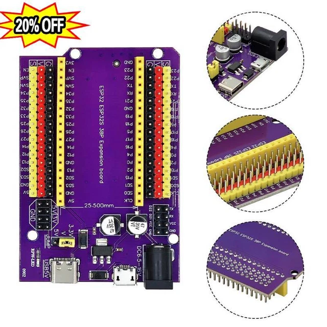 ESP32 38 PIN scheda di espansione ESP32 scheda breakout adattatore ... ESP32 38 PIN scheda di espansione ESP32 scheda breakout adattatore ...