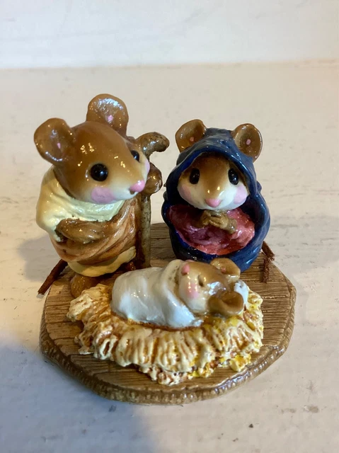 WEE FOREST FOLK Chris Mouse Pageant Nativity Joseph, Mary, Baby 1984 M ...