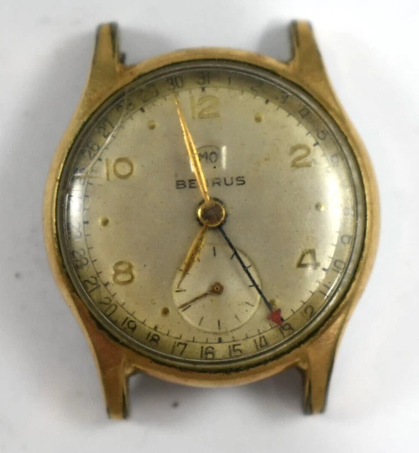 VINTAGE BENRUS POINTER Date Calendar Manual Wind 17J Model CE3 Wrist ...