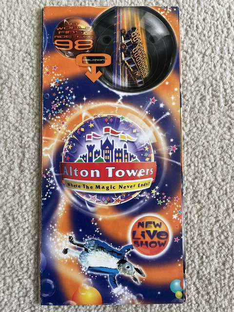 ALTON TOWERS THEME Park Map Guide Leaflet 1998, Vintage, Rare collectors item EUR 140,06 ...