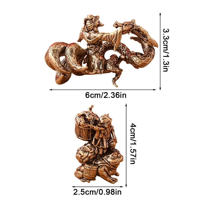 METAL NINE-TAILED FOX Figurine, Eastern Fantasy Decor, Shui Feng K4Y5 ...