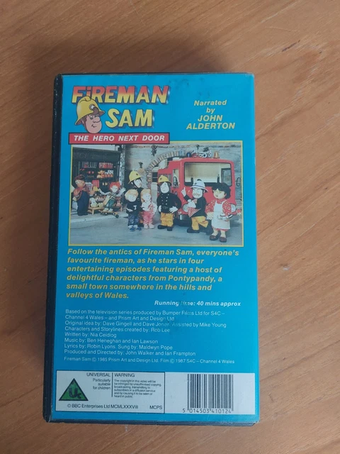 VINTAGE VHS VIDEO Cassette. Fireman Sam " The Hero Next Door " . Cat U ...